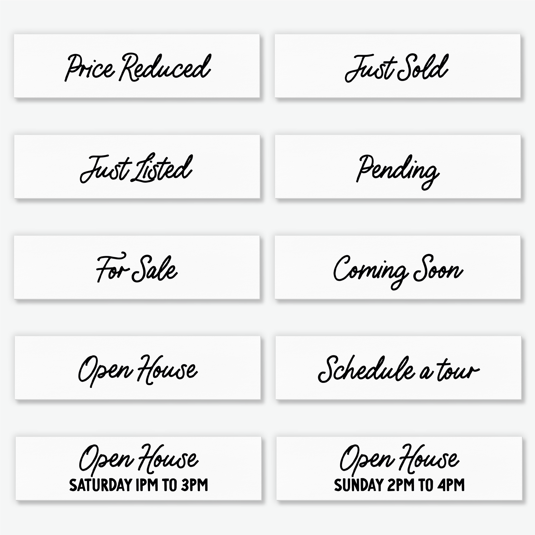 Set of 10 | Customizable Real Estate Sign Riders | DSR-5 – Market Dwellings