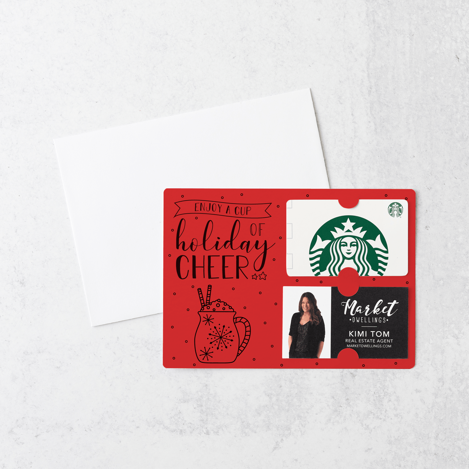 Set of Enjoy a Cup of Holiday Cheer Gift Card & Business Card Holder M ...