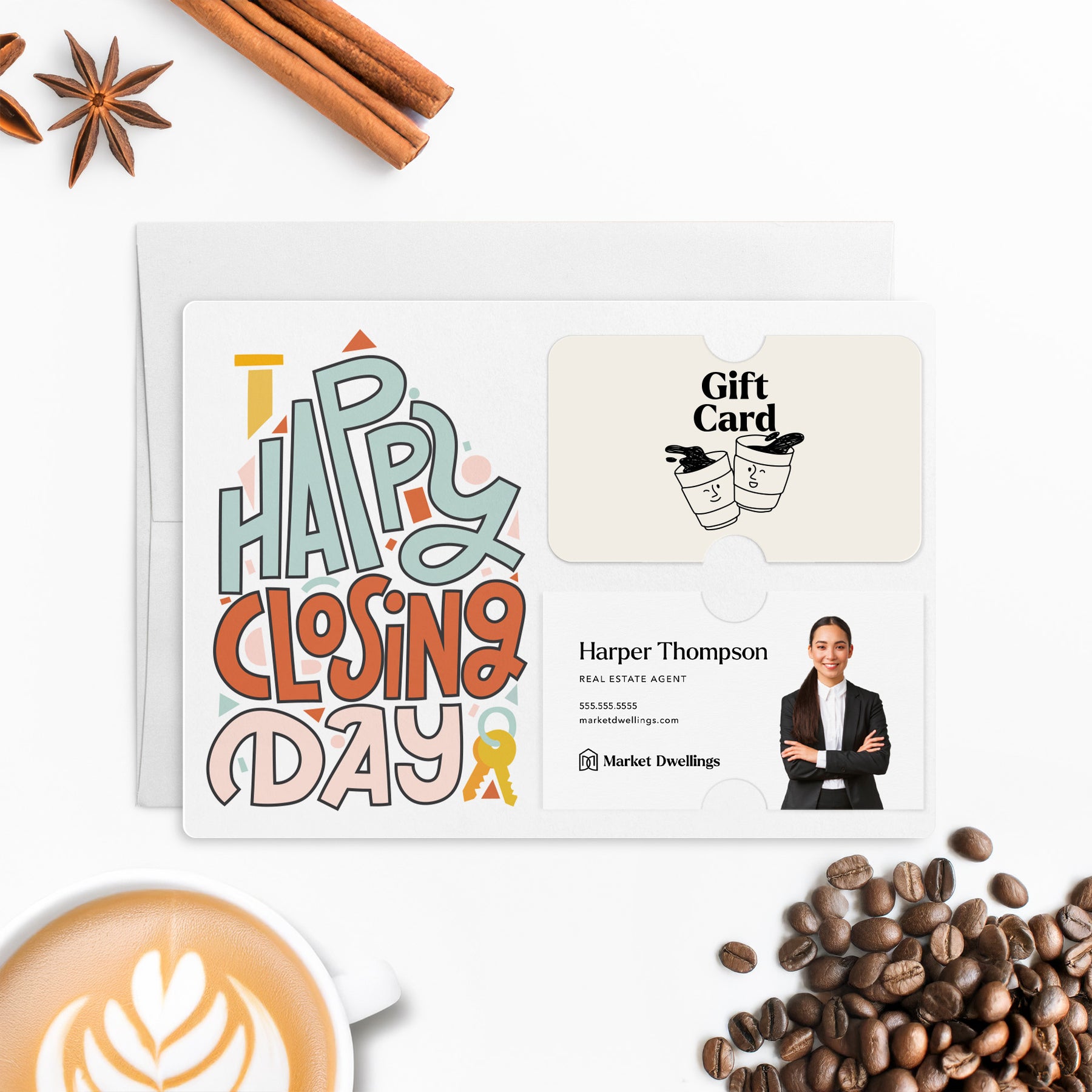 Set of "Happy Closing Day" Gift Card & Business Card Holder Mailer | E ...