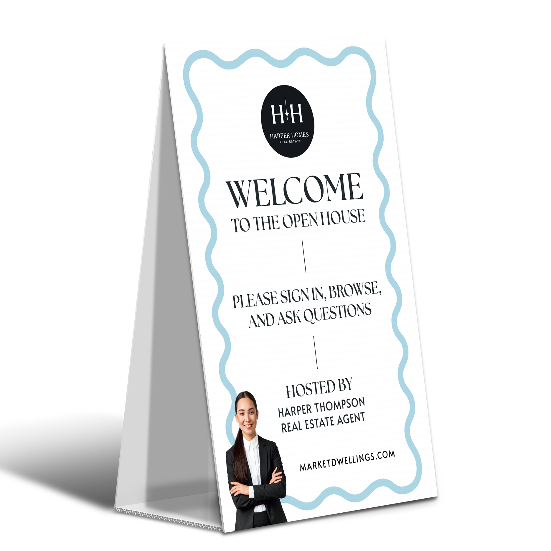 Real Estate A-Frame Sign | Customizable Real Estate A-Frame – Market ...