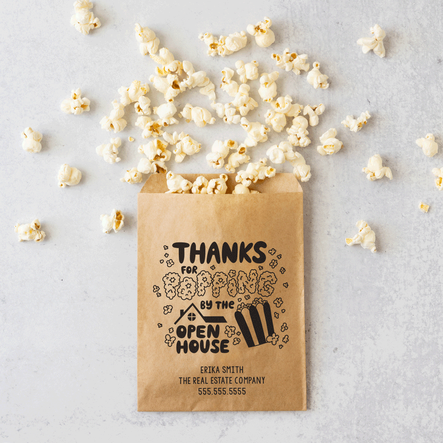 Customizable | Set of "Thanks for Popping By the Open House" Bakery Ba ...