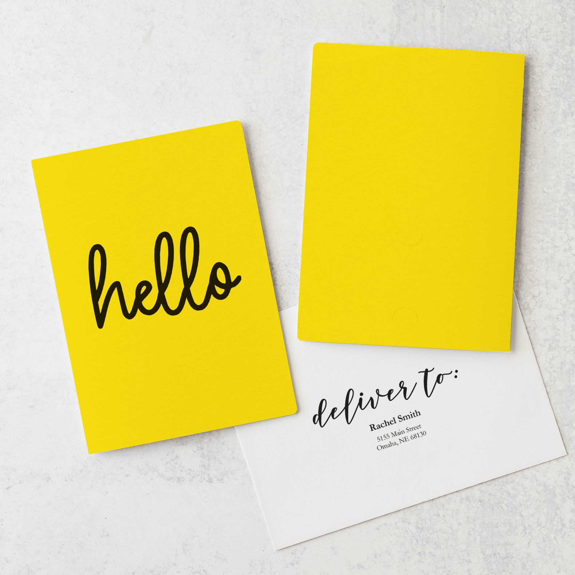 Set of "Hello" Greeting Cards with Business Card Insert | Envelopes In ...