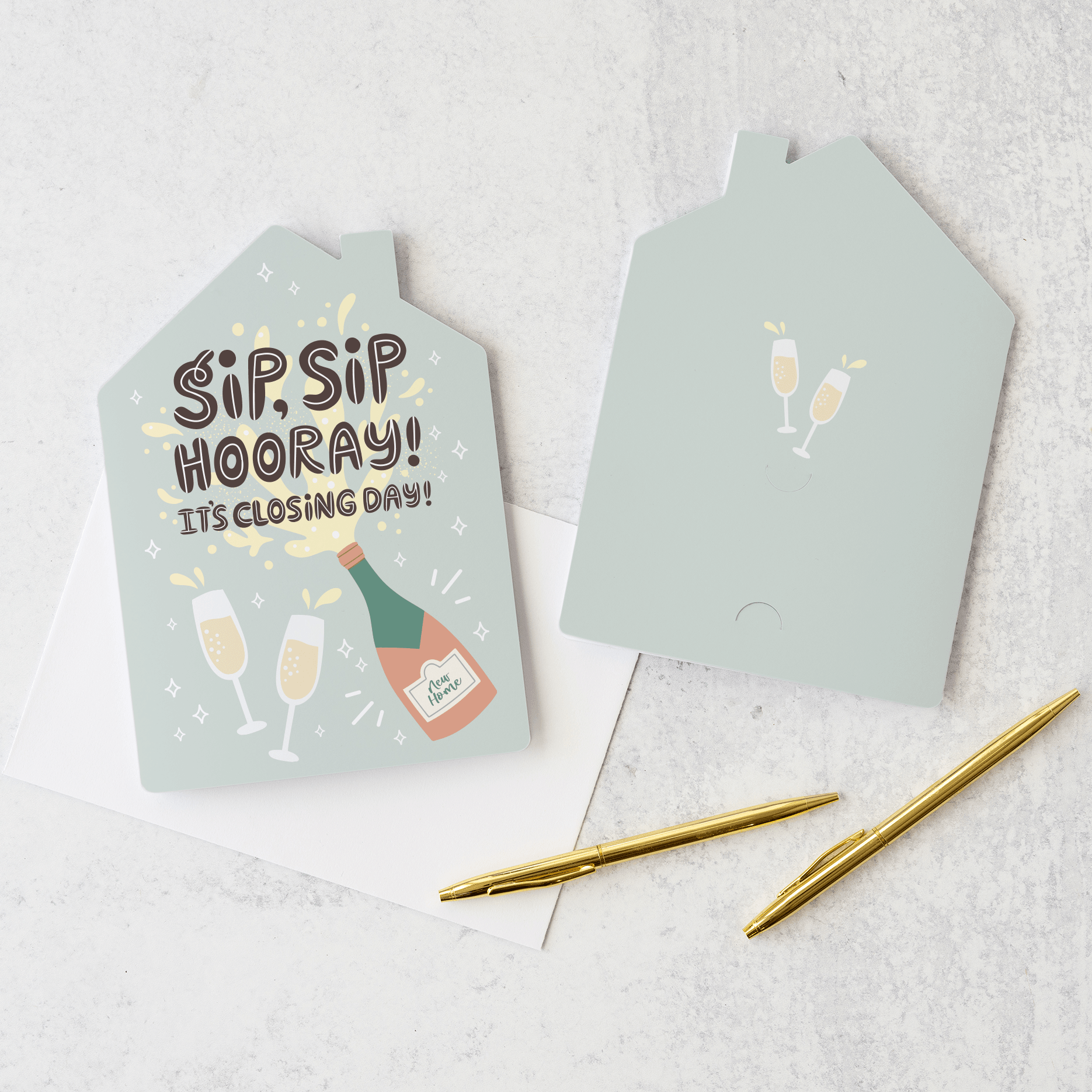 Set of Sip, Sip Hooray! It's Closing Day! | Greeting Cards | Envelopes ...