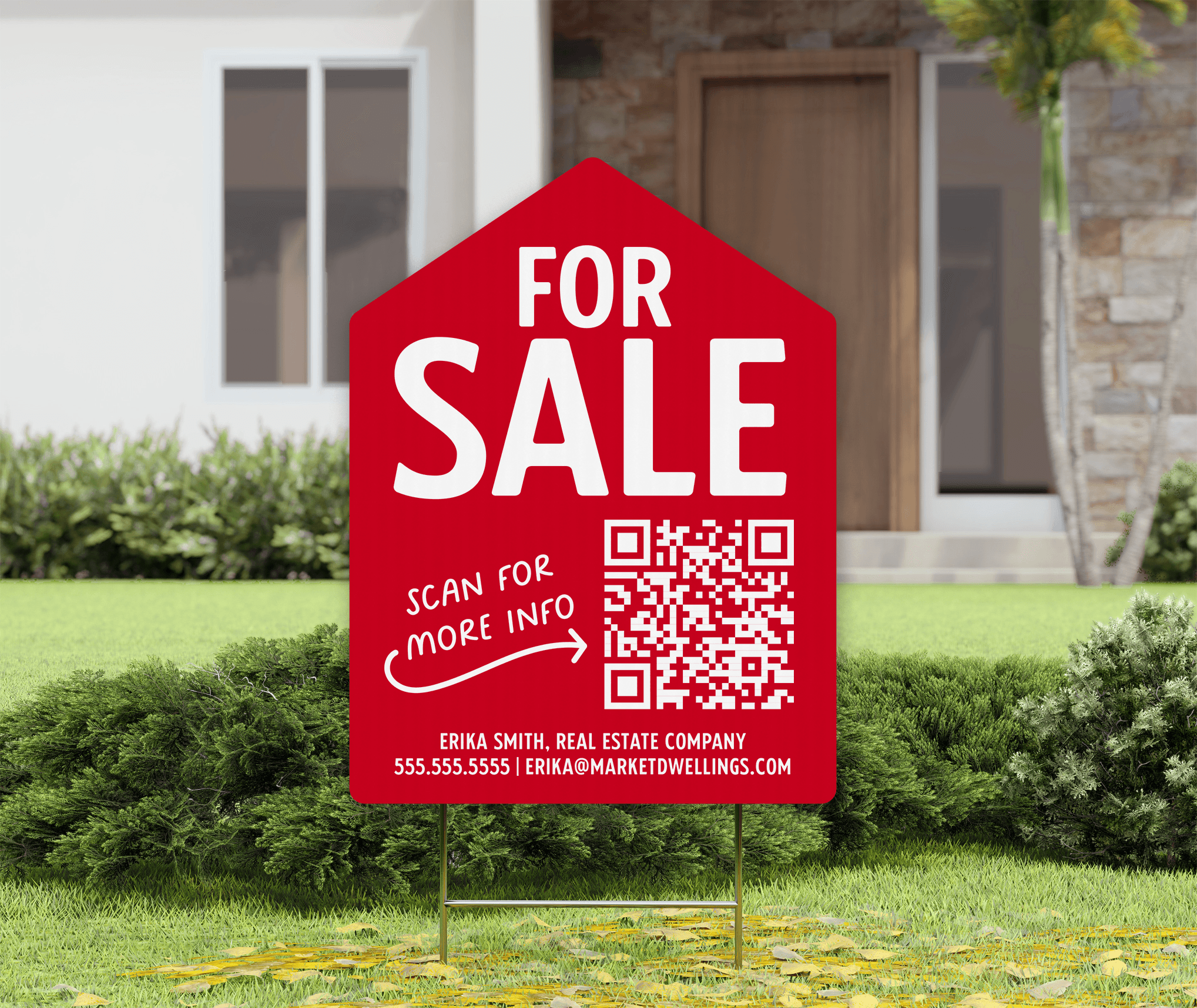 Customizable | For Sale QR Code Real Estate Yard Sign | Photo Prop | D ...